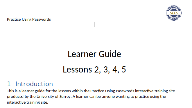 Lesson 4 - Sign In with Security Code - Practice using Passwords